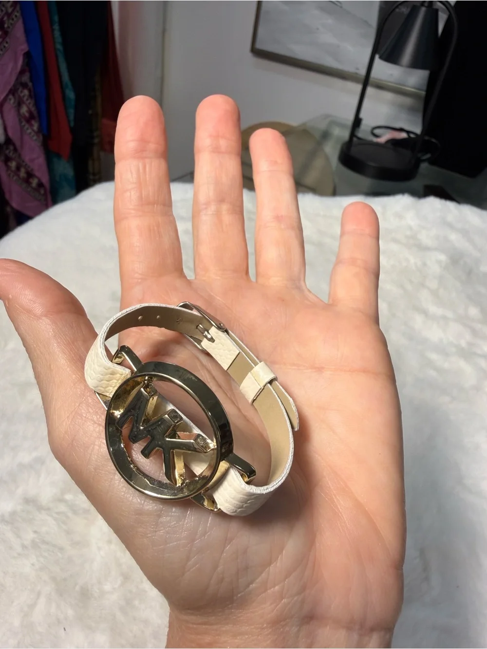 Michael Kors | Jewelry | Michael Kors Upcycled White Bracelet With Gold ...